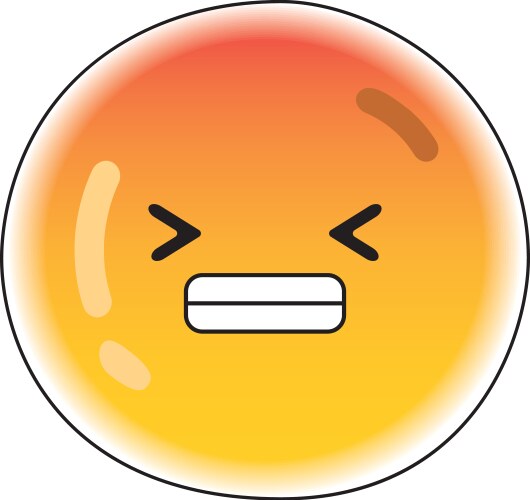 Cute angry emoji icon Royalty Free Vector Image