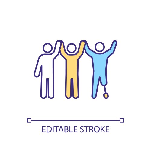 Inclusion line icon equity culture sign Royalty Free Vector