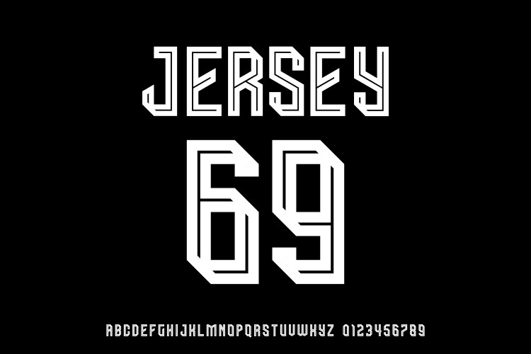 Modern condensed sans serif alphabet display font Vector Image