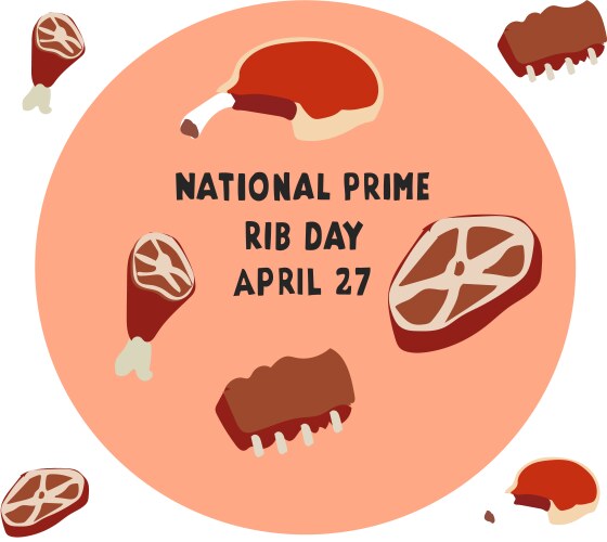 National prime rib day Royalty Free Vector Image