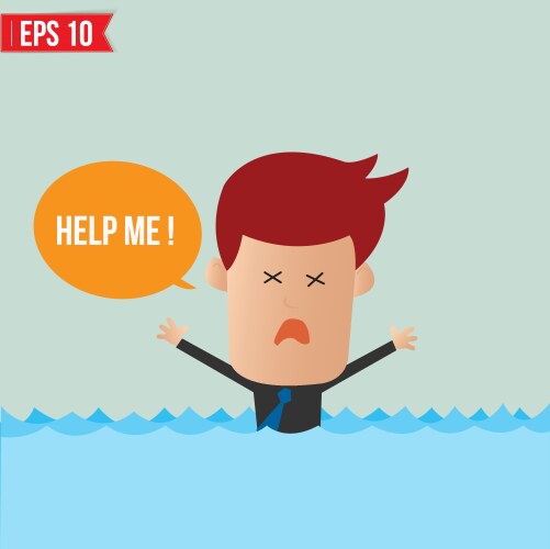 Cartoon business man rowing a boat Royalty Free Vector Image