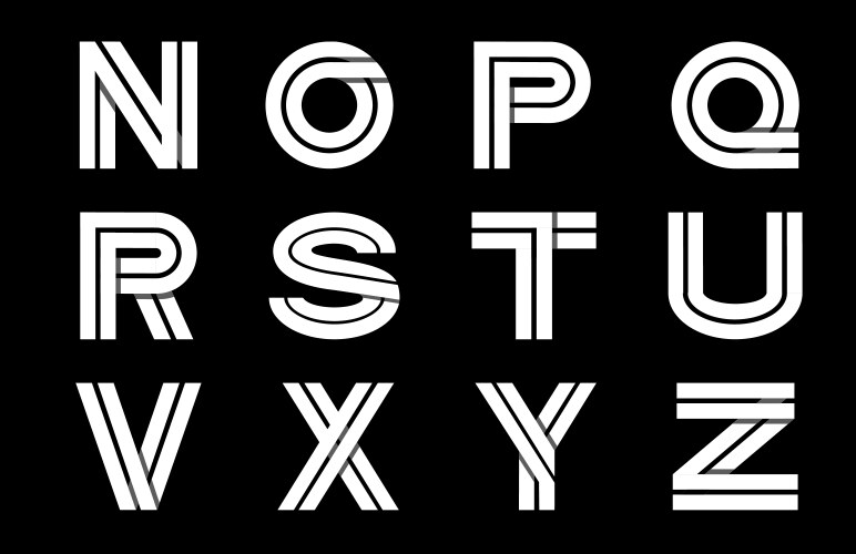 Modern geometric style alphabet bold square font Vector Image Modern geometric style alphabet bold square font Vector Image