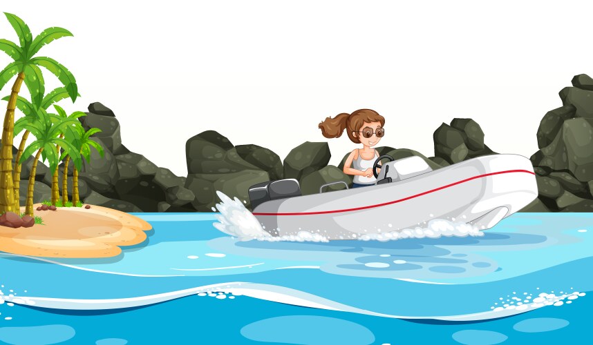 A boat in nature Royalty Free Vector Image - VectorStock