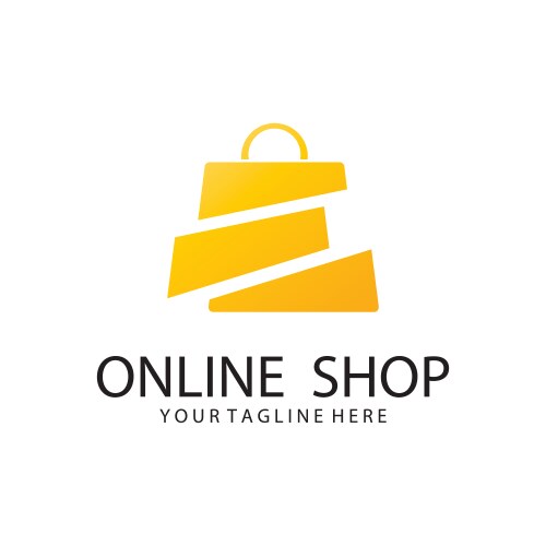 Online shop logo template Royalty Free Vector Image