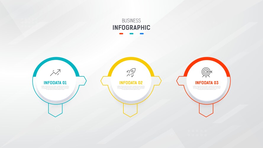 Three step infographic label design template Vector Image