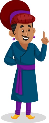 King akbar cartoon character Royalty Free Vector Image