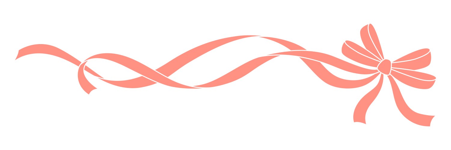 Curly ribbon with bow beautiful decorative Vector Image