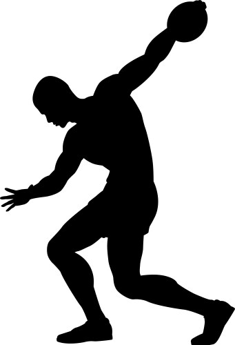 Discus thrower athlete silhouettes Royalty Free Vector Image