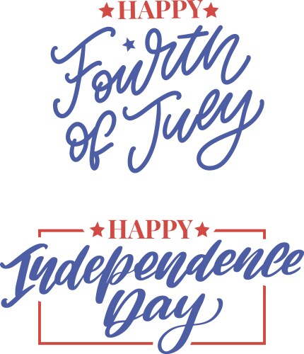 Happy fourth of july hand lettering calligraphy Vector Image
