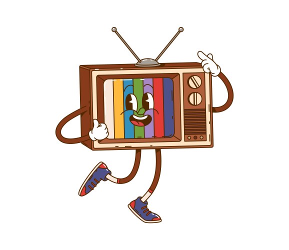 Cartoon retro groovy funky characters set Vector Image