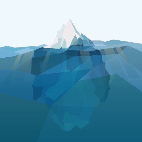 Cartoon arctic iceberg with blue sea winter Vector Image