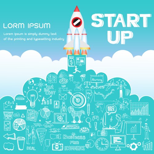Startup accelerator app interface template Vector Image