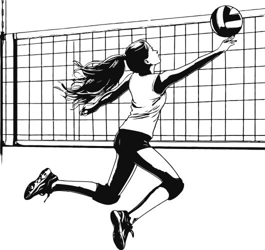 Cute volleyball girl Royalty Free Vector Image