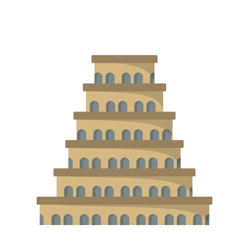 Tower of babel ancient city babylon Royalty Free Vector