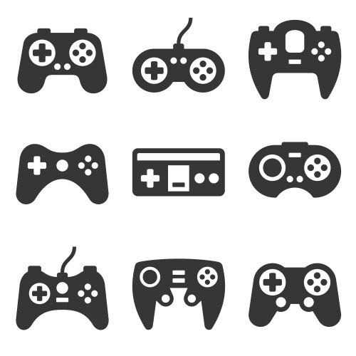 Game controller button set collection Royalty Free Vector