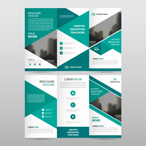 Yellow triangle business trifold leaflet brochure Vector Image