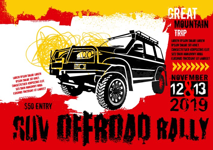 Car racing off road tracks and motorsport banners Vector Image