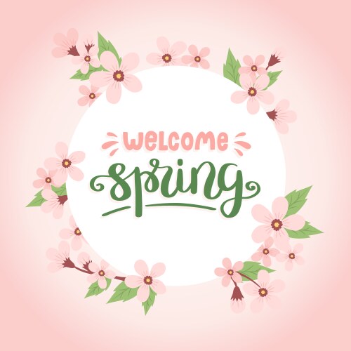 Welcome spring design Royalty Free Vector Image