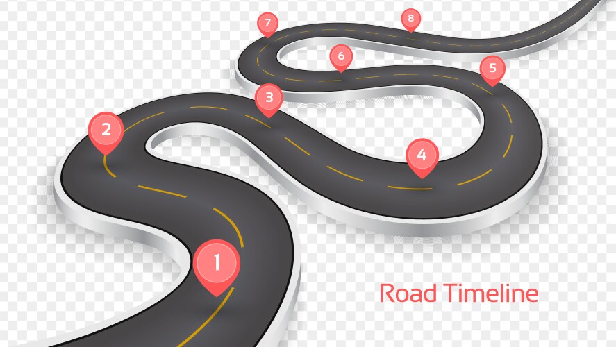 Highway roadmap with pins car road direction gps Vector Image