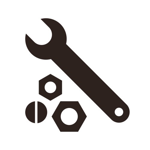 Wrench icon bolt nut set Royalty Free Vector Image