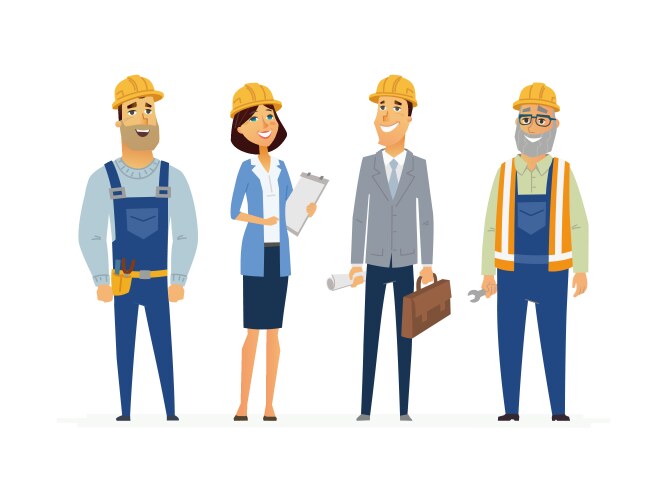 Professional construction workers Royalty Free Vector Image