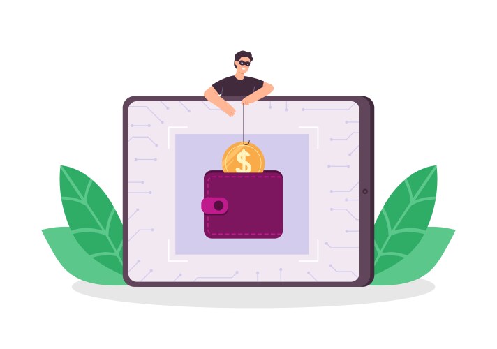 Masked cyber thief hacking computer and stealing Vector Image Masked cyber thief hacking computer and stealing Vector Image