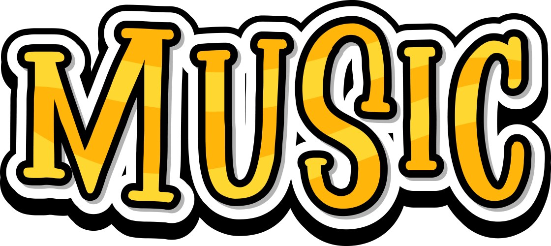 Font design for word music on white background Vector Image