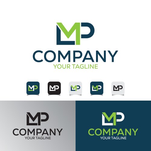 Lmp lvp letter initial typography font logo design