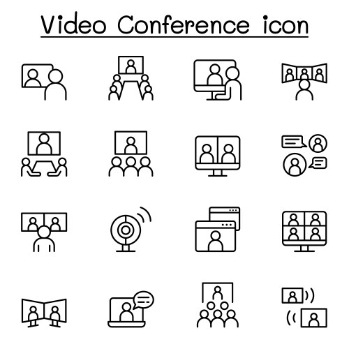 Line home room types icons Royalty Free Vector Image