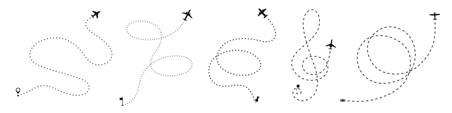 Airplane Dotted Line Vector Images (over 2,200)