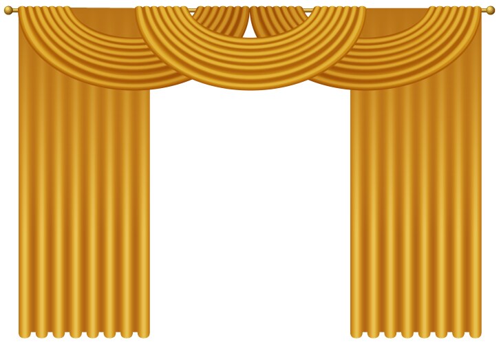 Gold satin fabric with waves of 3d realistic Vector Image