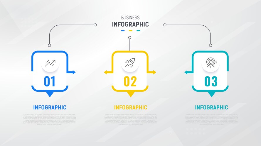 Three step infographic label design template Vector Image