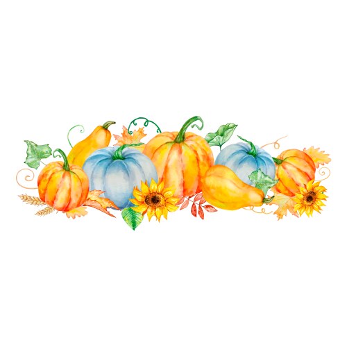 Pumpkins border Royalty Free Vector Image - VectorStock