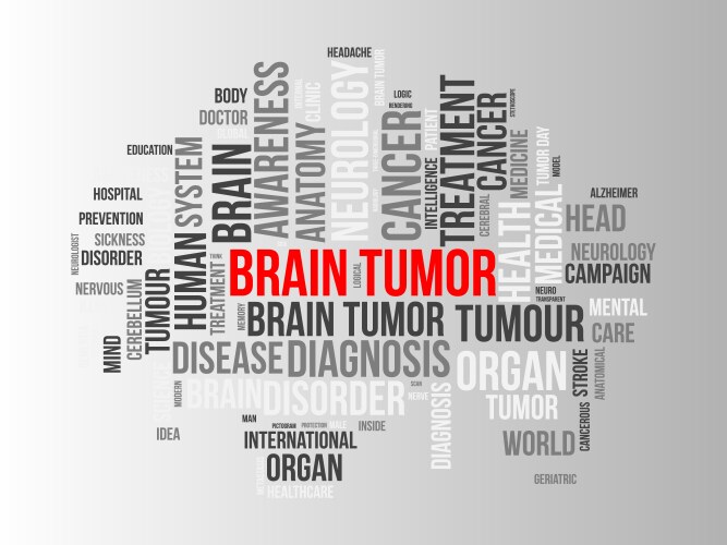 Brain tumor word cloud template health Royalty Free Vector