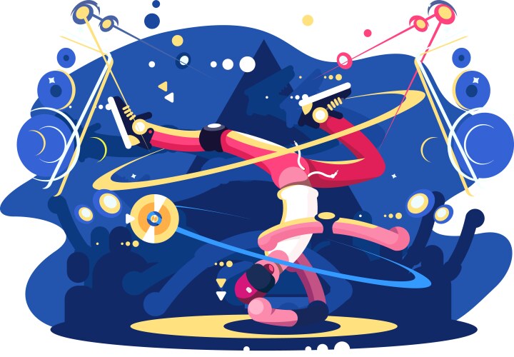 Happy boy dancing Royalty Free Vector Image - VectorStock