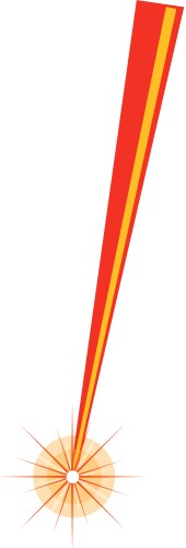 Precision laser beam cartoon Royalty Free Vector Image