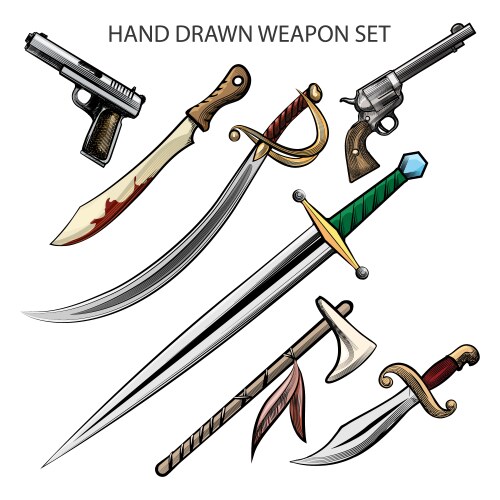 Medieval weapons ancient protection warrior Vector Image