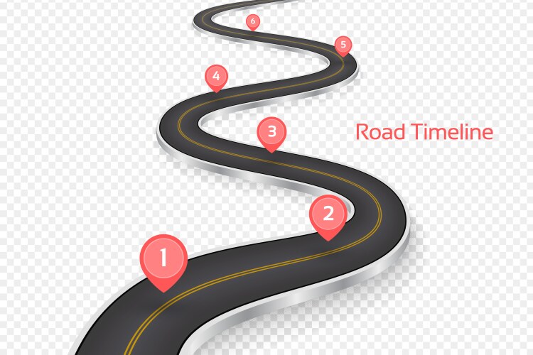 Highway roadmap with pins car road direction gps Vector Image