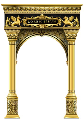 Golden Baroque Arch Portal Royalty Free Vector Image