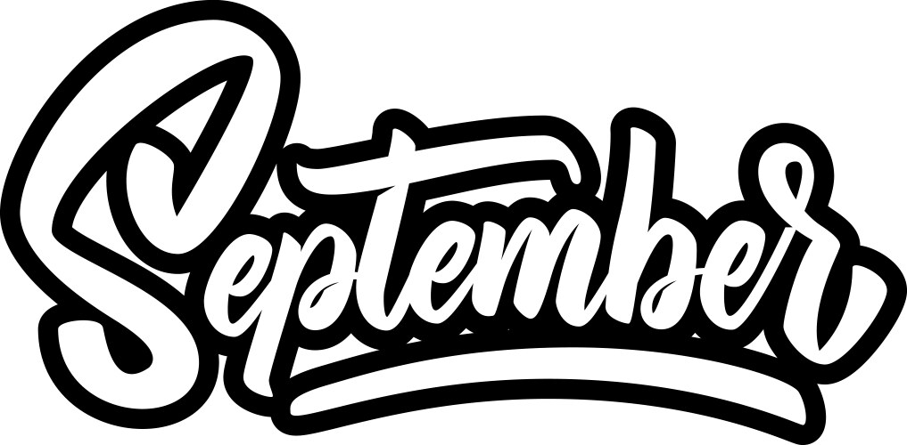 Brush lettering october Royalty Free Vector Image