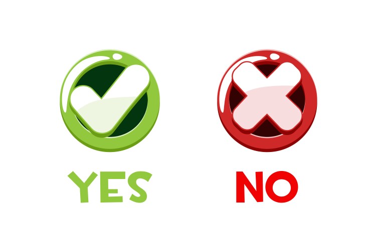 Yes and no buttons Royalty Free Vector Image - VectorStock