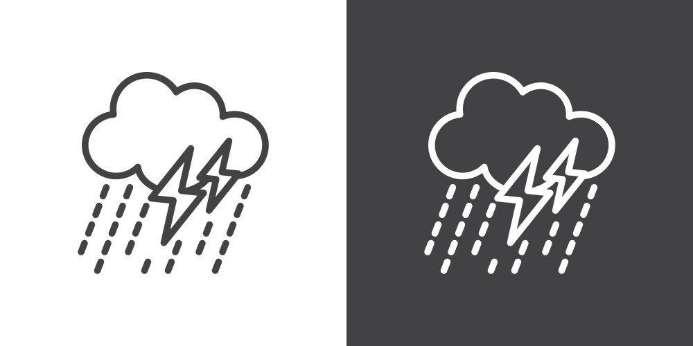 Hail icon black and white outline sign Royalty Free Vector