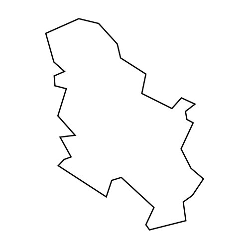 Serbian Outline Map