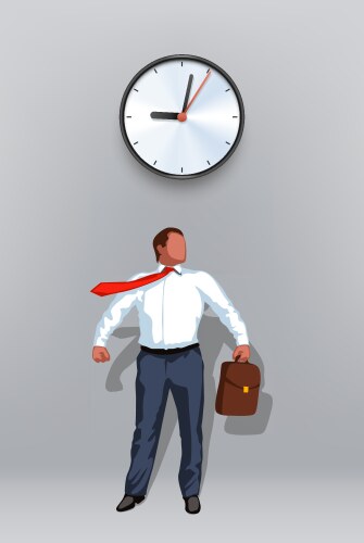 Businessman is late for work Royalty Free Vector Image