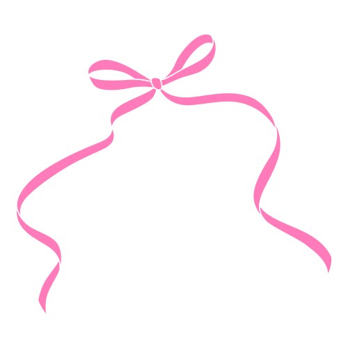 Curly ribbon with bow beautiful decorative Vector Image