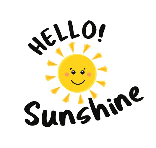 Happy wednesday cute sun smile and cloud cartoon Vector Image