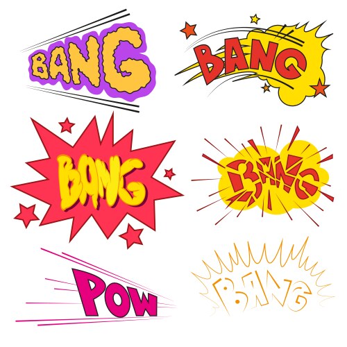 Comic book explosion elements Royalty Free Vector Image