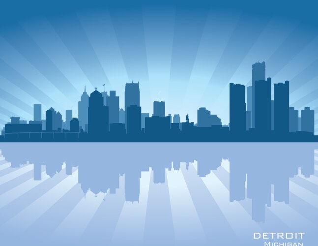 Detroit michigan skyline Royalty Free Vector Image
