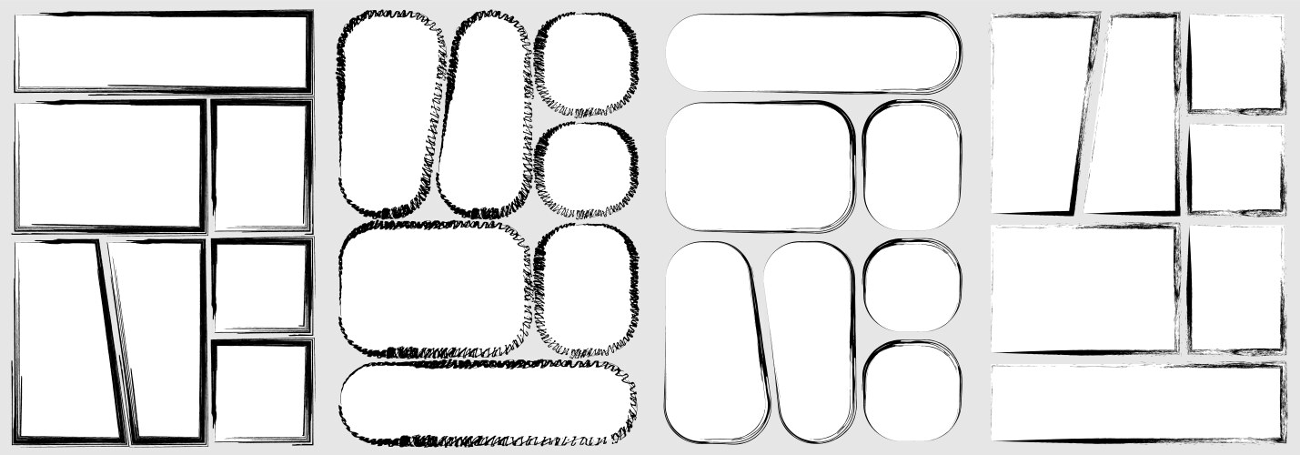 Manga set storyboard layout a4 template Royalty Free Vector