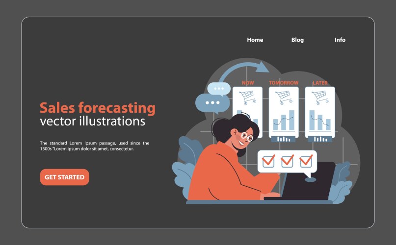 Demand forecasting concept flat Royalty Free Vector Image
